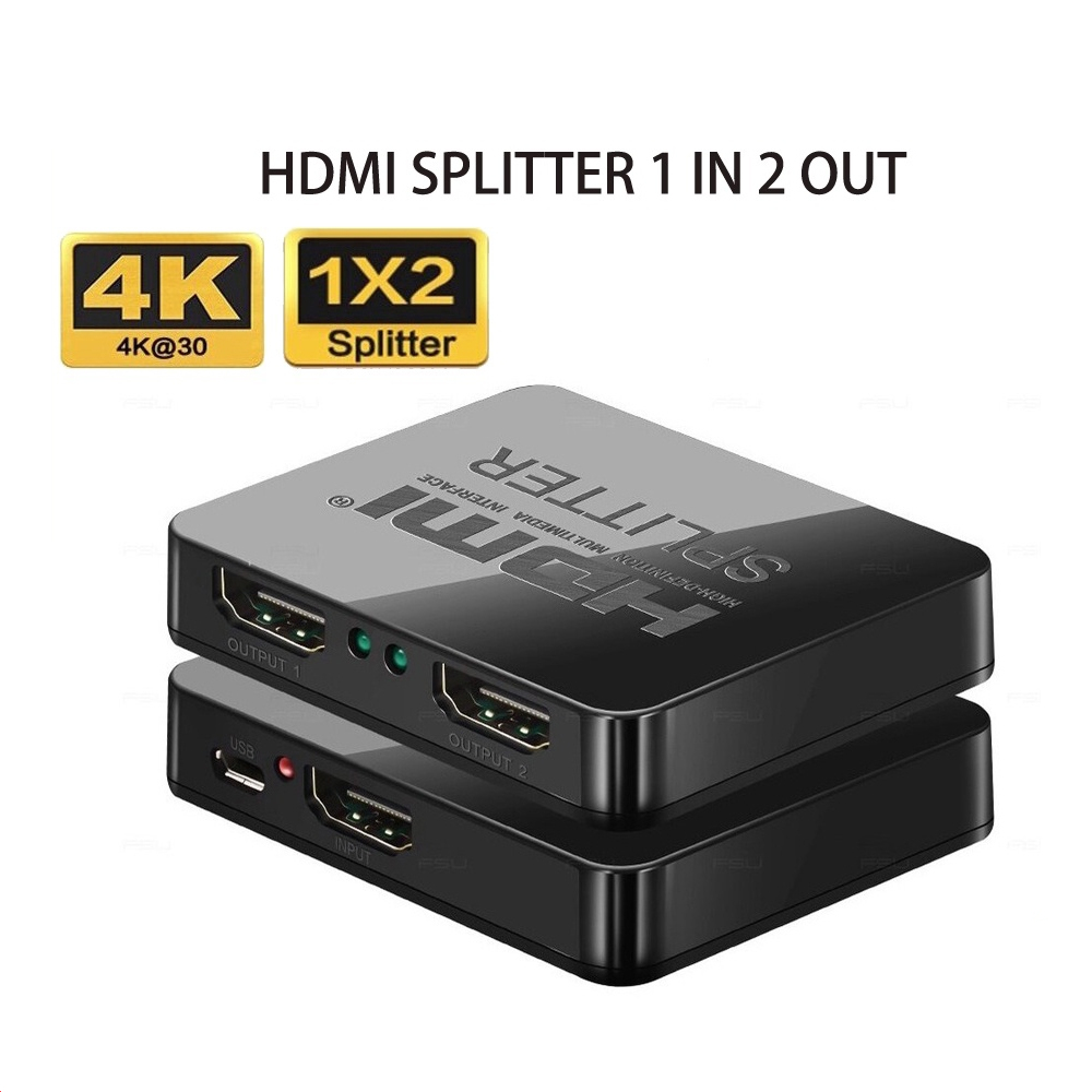 Hytec HDMI Splitter 1 in 2 Out 4k Video Distributor Dual Port Spliter ...