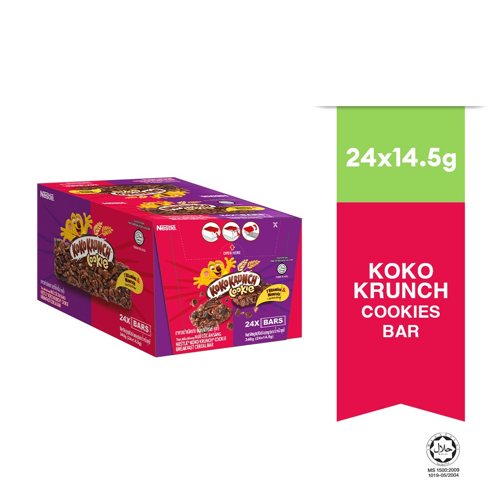 NESTLE KOKO KRUNCH Cookie Breakfast Cereal Bar 24x14.5g (Carton ...