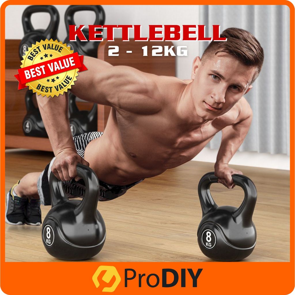 Kettlebell Handle 2kg 4kg 6kg 8kg 10kg 12kg Dumbbell Weight Lifting Dumbell Fitness Workout Gym ...