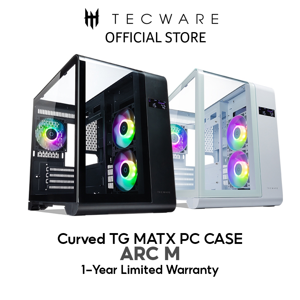 TECWARE ARC M ARGB CURVED TG M-ATX PC CASE - ( BLACK / WHITE ) | Shopee ...