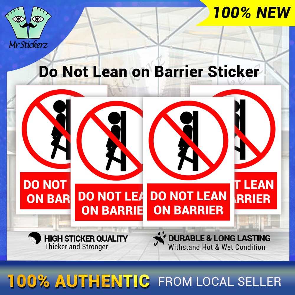 Please Do Not Lean Here Sticker | Lift | Pillar | Wall | Escalator ...