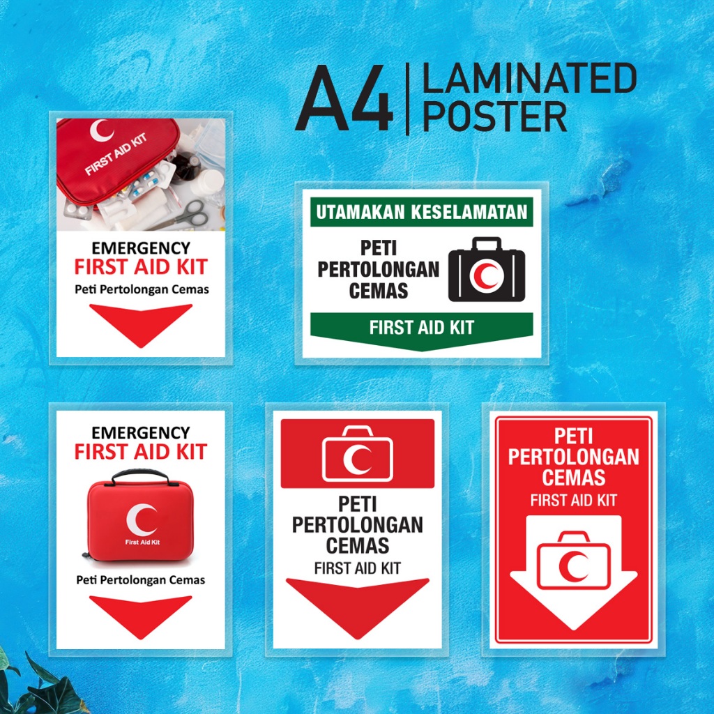 [Laminated Poster] A4 Size Papan Tanda Signage Peti Pertolongan Cemas ...