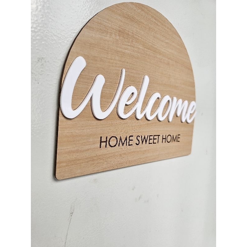 welcome home signage wood / kayu 25cm x 20cm | Shopee Singapore