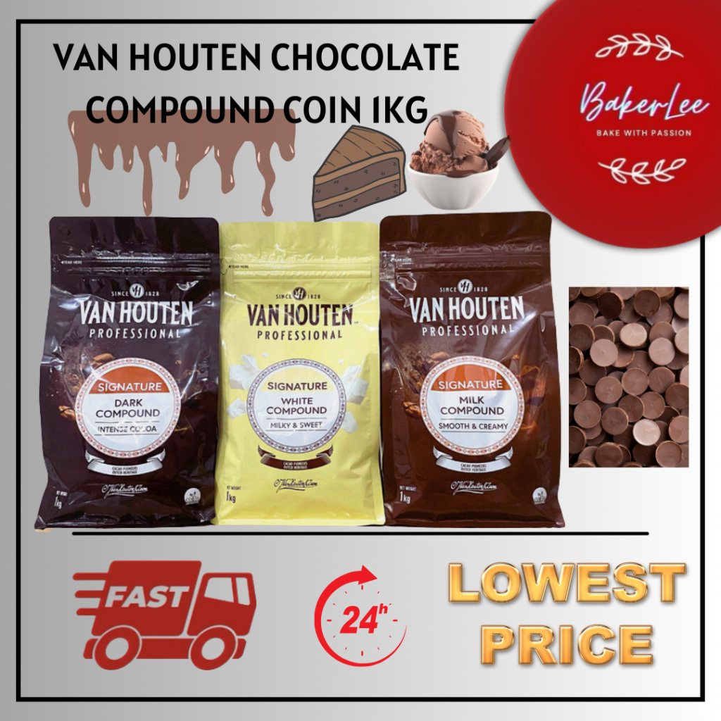 VAN HOUTEN COMPOUND COIN 1KG DARK COIN 1KG | MILK COIN 1KG | WHITE COIN 1KG (HALAL) | Shopee ...