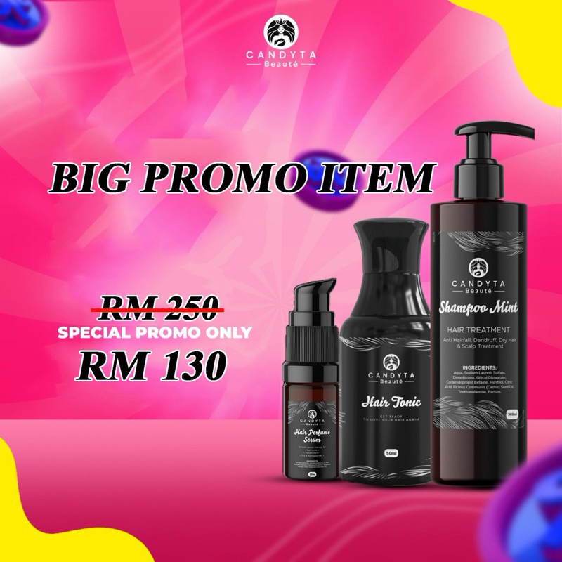 [DIRECT DARI HQ] CANDYTA (SHAMPOO 300ML, TONIC 100ML & PERFUME SERUM ...