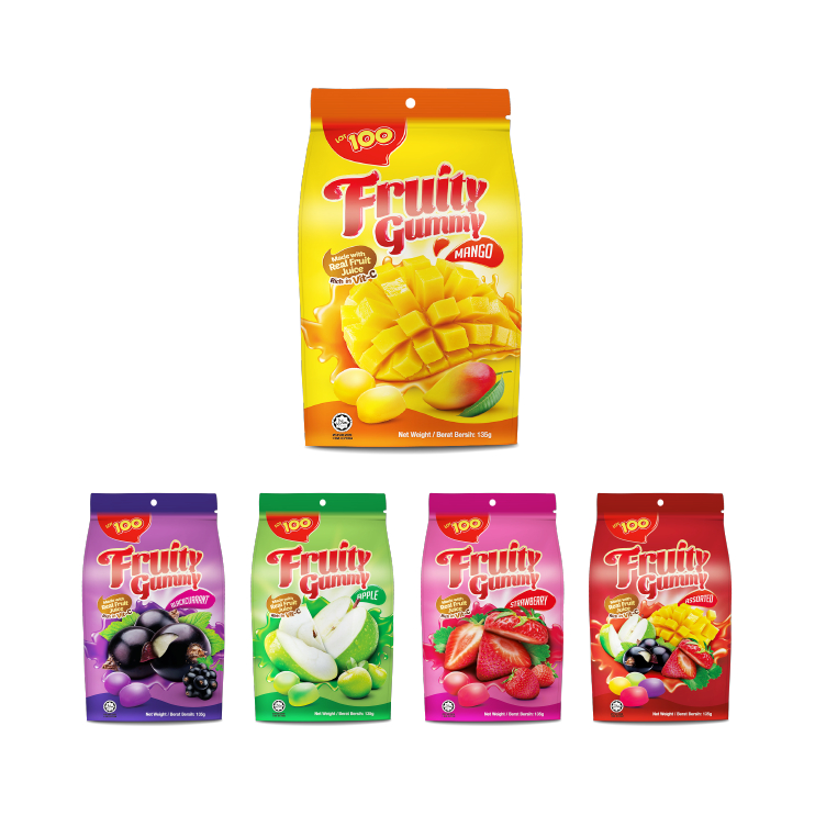 Lot 100 Chewy Gummy Assorted Flavour 130gm | Shopee Singapore