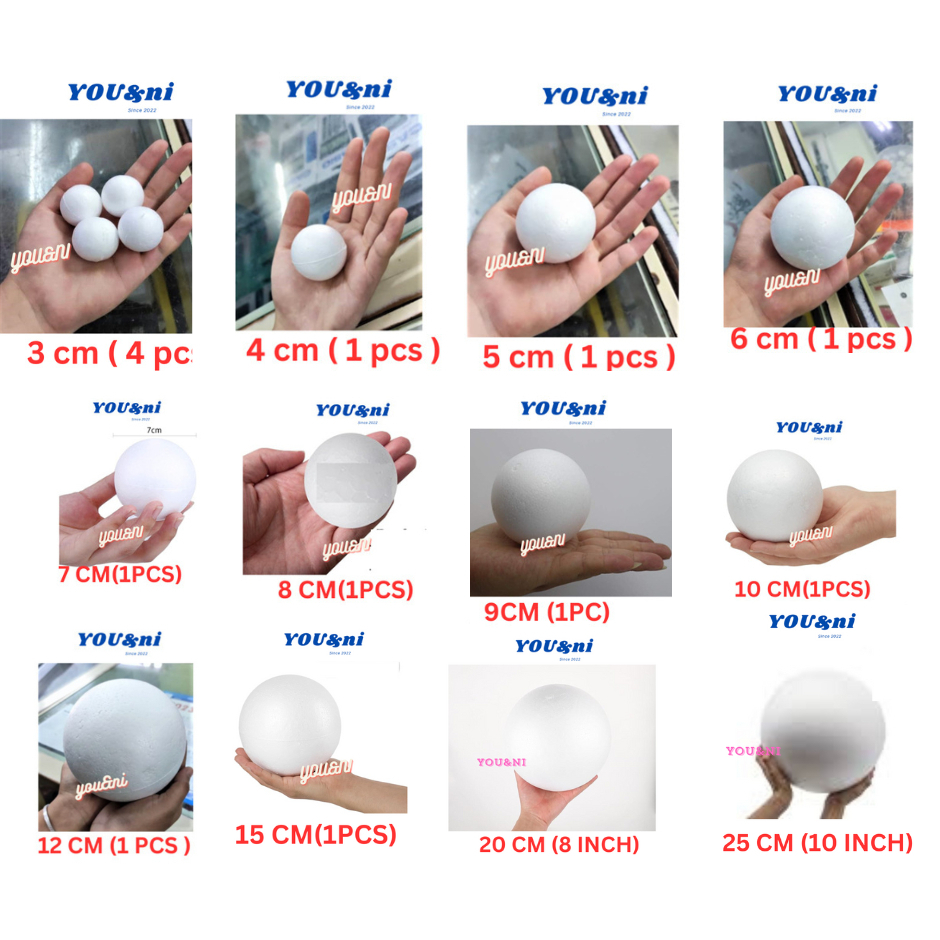 DIY Round Styrofoam Balls Christmas Ball White Modelling Polystyrene ...