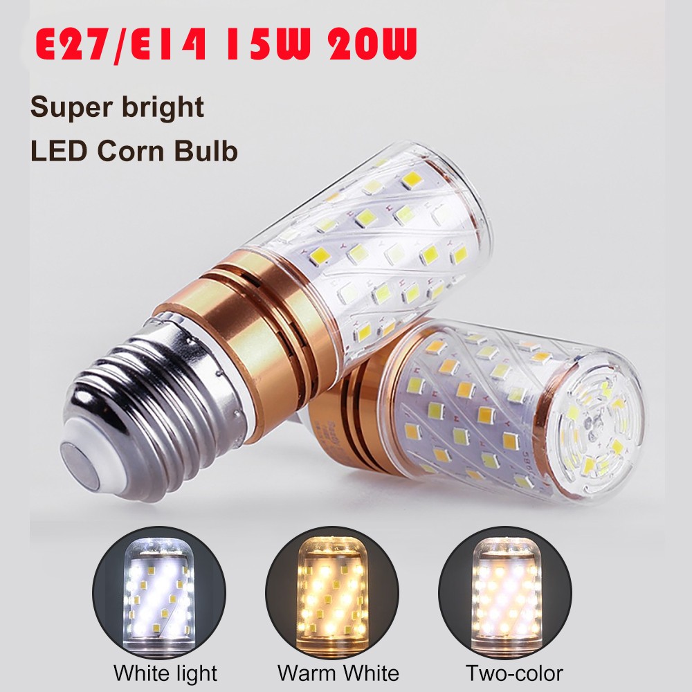E27 E14 LED Corn Bulb SMD 2835 led lamp 12W 15W 20W Chandelier Candle ...