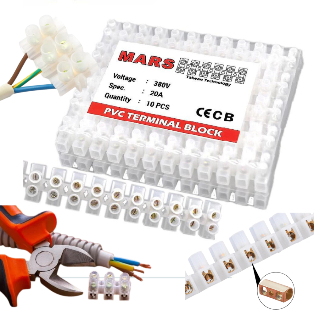 [One Row Only] MARS 10A/15A/20A/25A/30A/60A PVC Cable Wire Connector ...