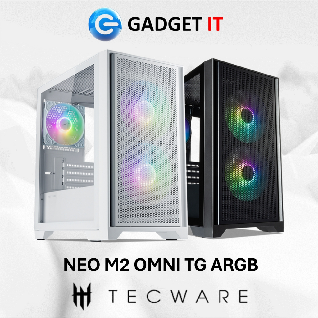 TECWARE NEO M2 OMNI TG ARGB M-ATX PC CASE - 3 ARGB FANS INCLUDED ...
