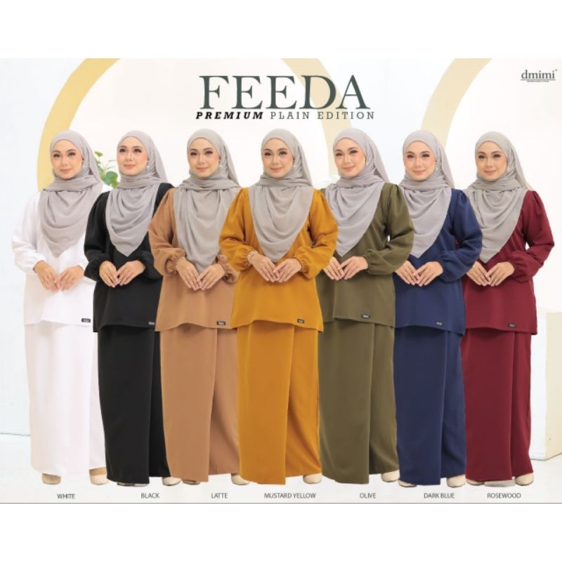 DMIMI | KURUNG FEEDA MINI KURUNG PLAIN SERIES (BOLD COLOUR) | Shopee ...