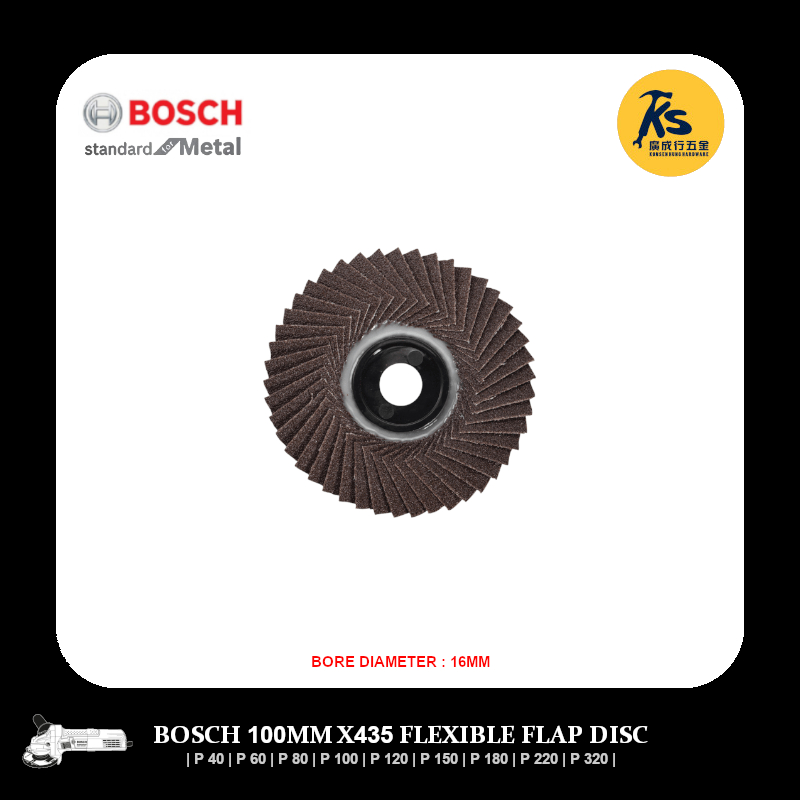 BOSCH 100 MM X435 Flexible Flap Disc ( P 40 | P 60 | P 80 | P 100 | P ...