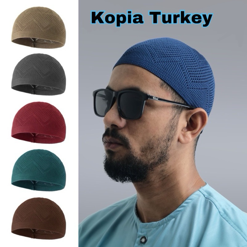 KOPIAH TURKEY MUSLIM UMRAH HAJI pakaian ibadah- | Shopee Singapore