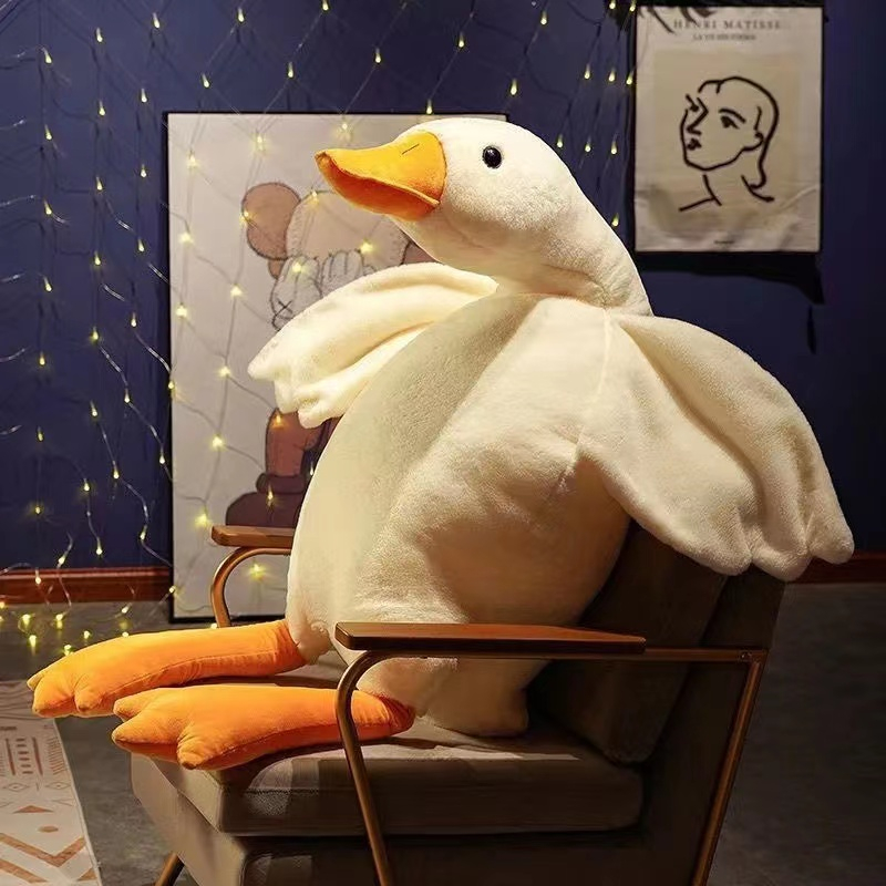 (50CM-190CM)Big white duck goose plushie funny soft toy goose plush ...