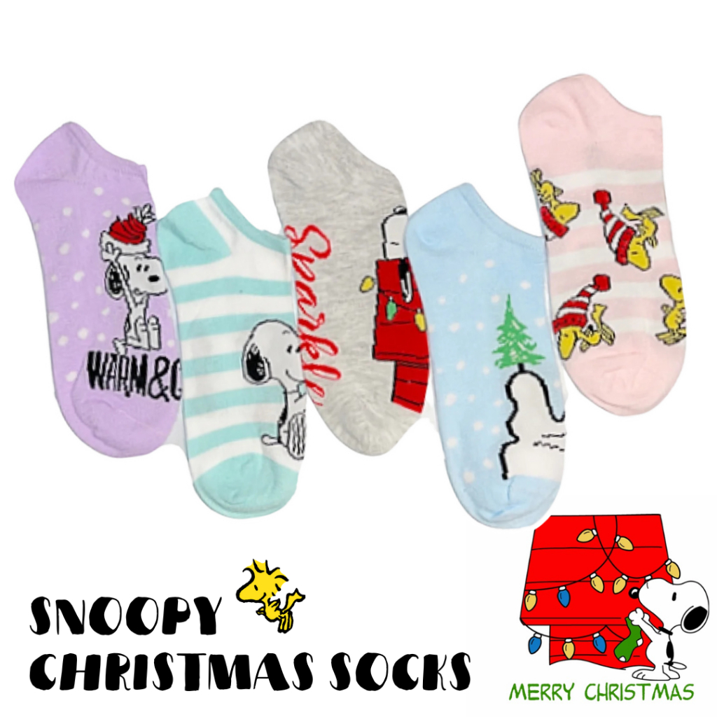 ️SNOOPY ️ 5-Pair Set Peanuts Family Snoopy Dog Puppy Woodstock Sparkle ...