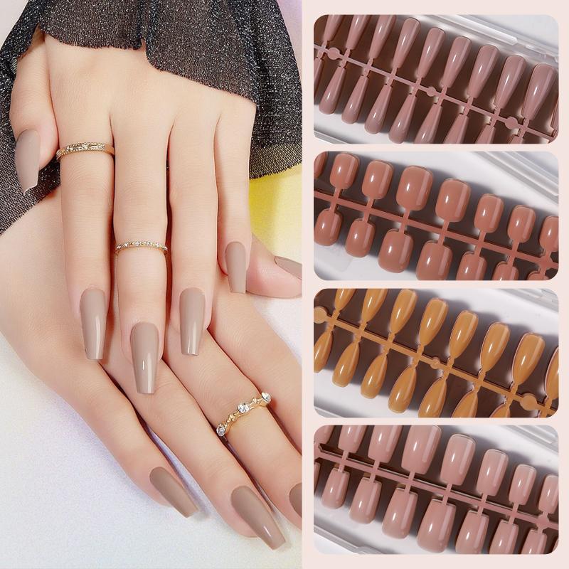 False Nail Tips Short Press on Fingernails Dual-Form ACRYL Nail Soft ...