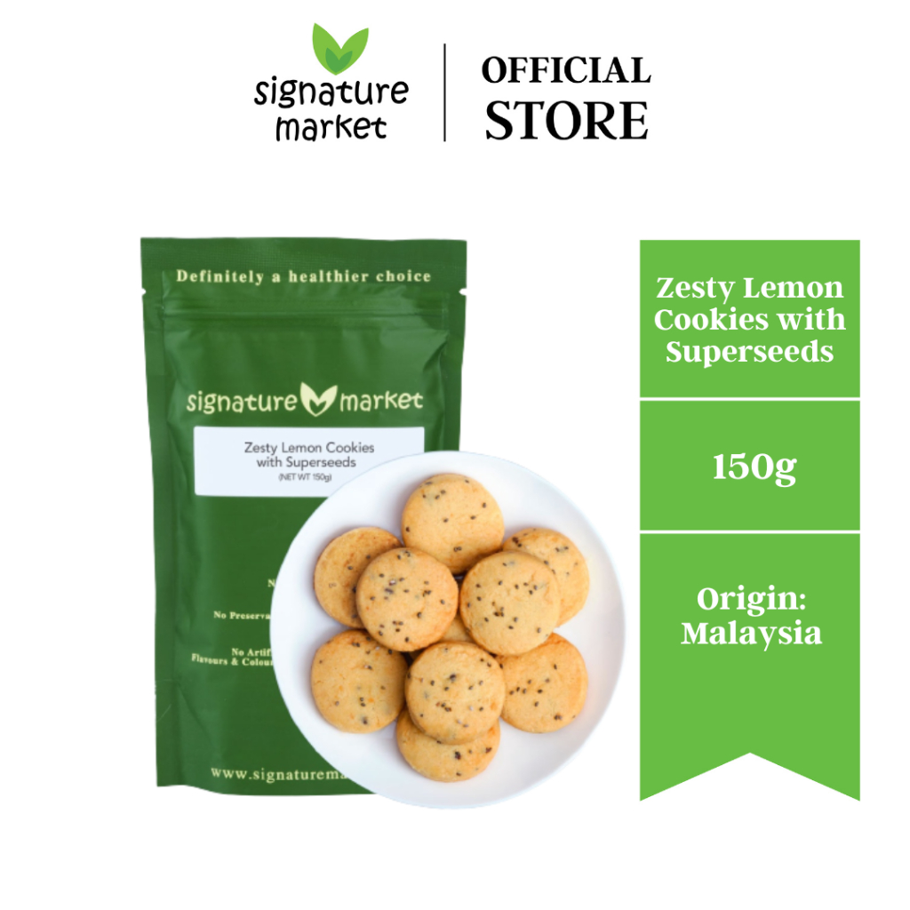 Signature Market Zesty Lemon Cookies with Superseeds (150g) | Shopee ...