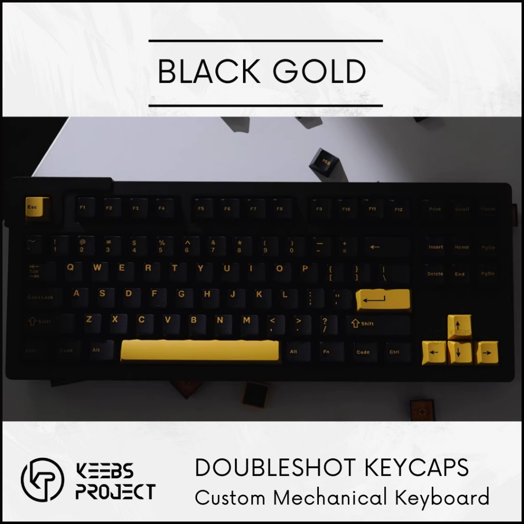 GMK Black Gold Keycaps ABS Keycaps Aifei 130pcs Cherry All Layout For ...