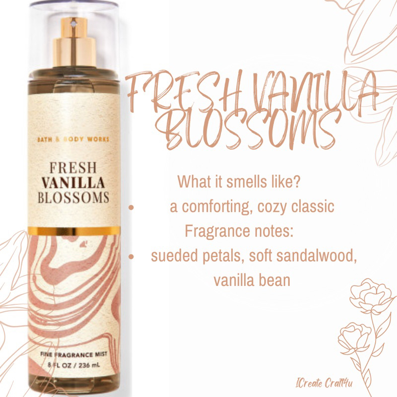 FRESH VANILLA BLOSSOMS BODYMIST BATH AND BODY WORKS (repack 10ml ...