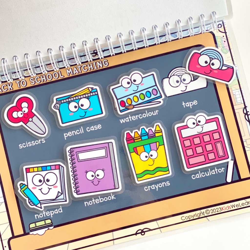 Back To School Busy Book安静书 - English 华文Montessori Toy Early Learning ...