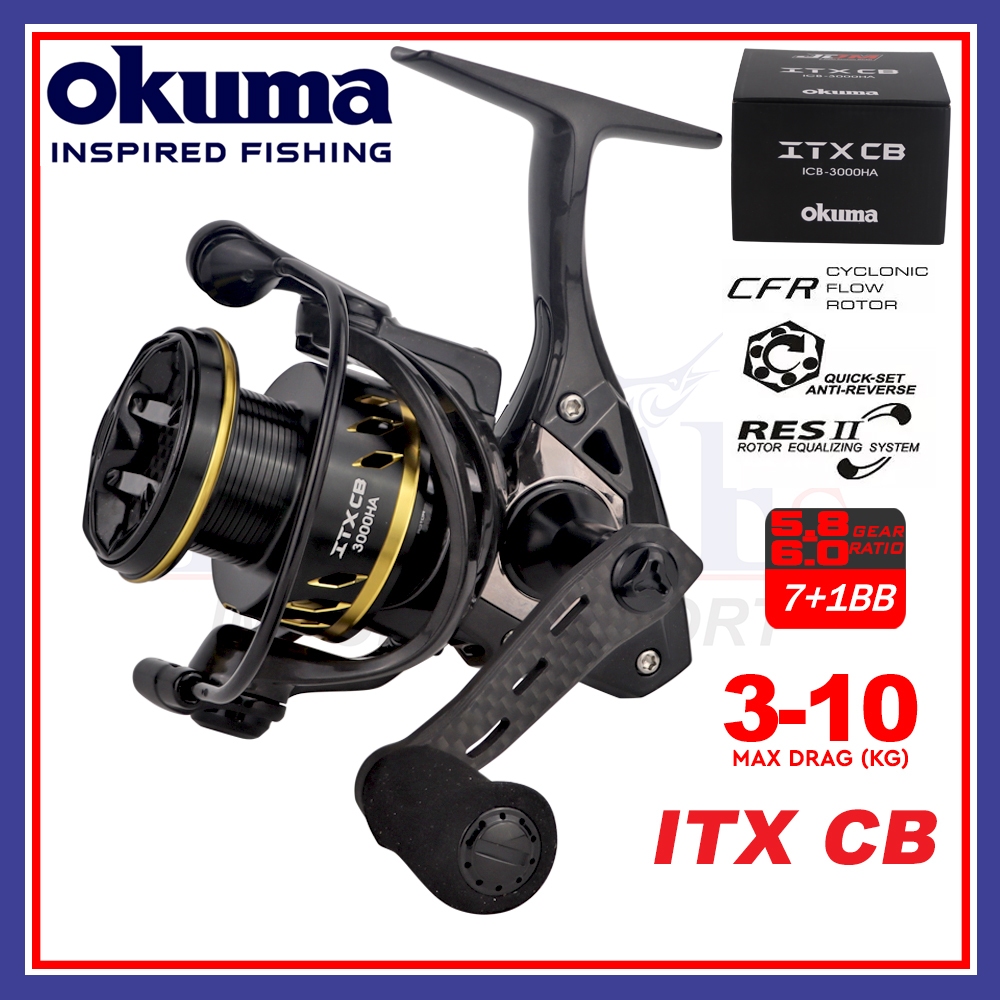 Okuma ITX CB Mesin Pancing Spinning | 3kg-10kg Max Drag | Air Tawar ...
