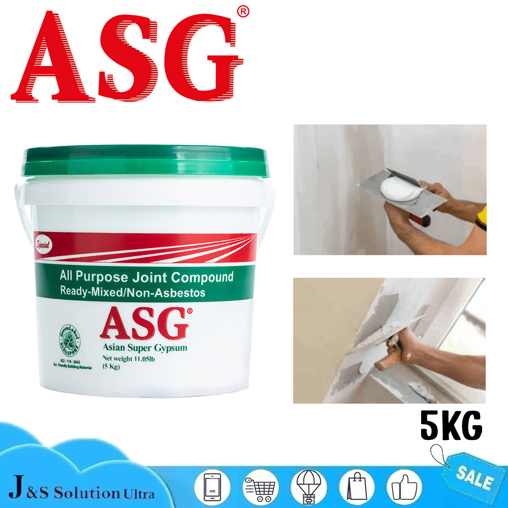 ASG Joint Compound 5kg READY-MIXED /NON-ASBESTOS JOINT COMPOUND 补墙膏 ...