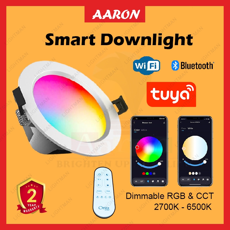 Smart LED Downlight Tuya App Bluetooth Wire Remote Control Dimmable LED ...