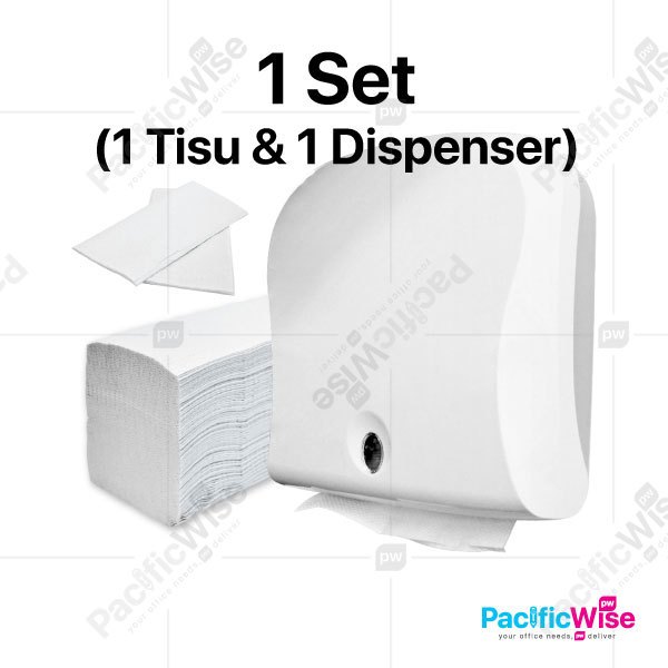Inter Fold Tissue (1 Pack) + Dispenser (1 Pc) Set/Tuala Tangan ...