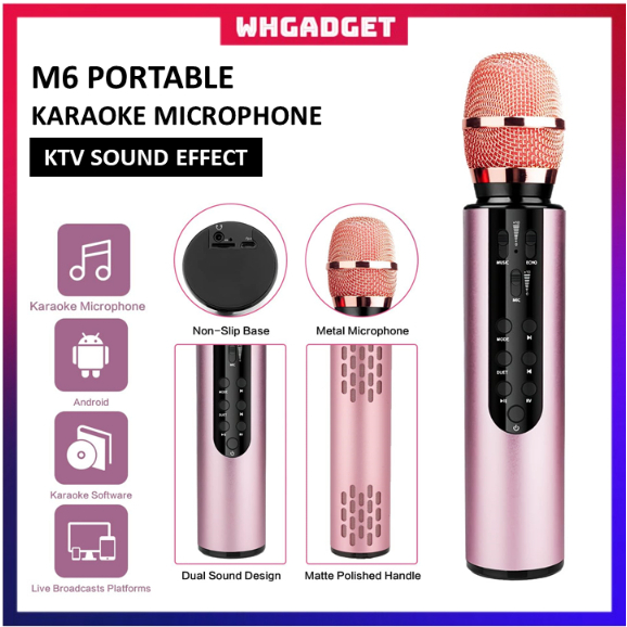 Wireless Microphone Dual Speaker Karaoke Mic With Dynamic Singing ...