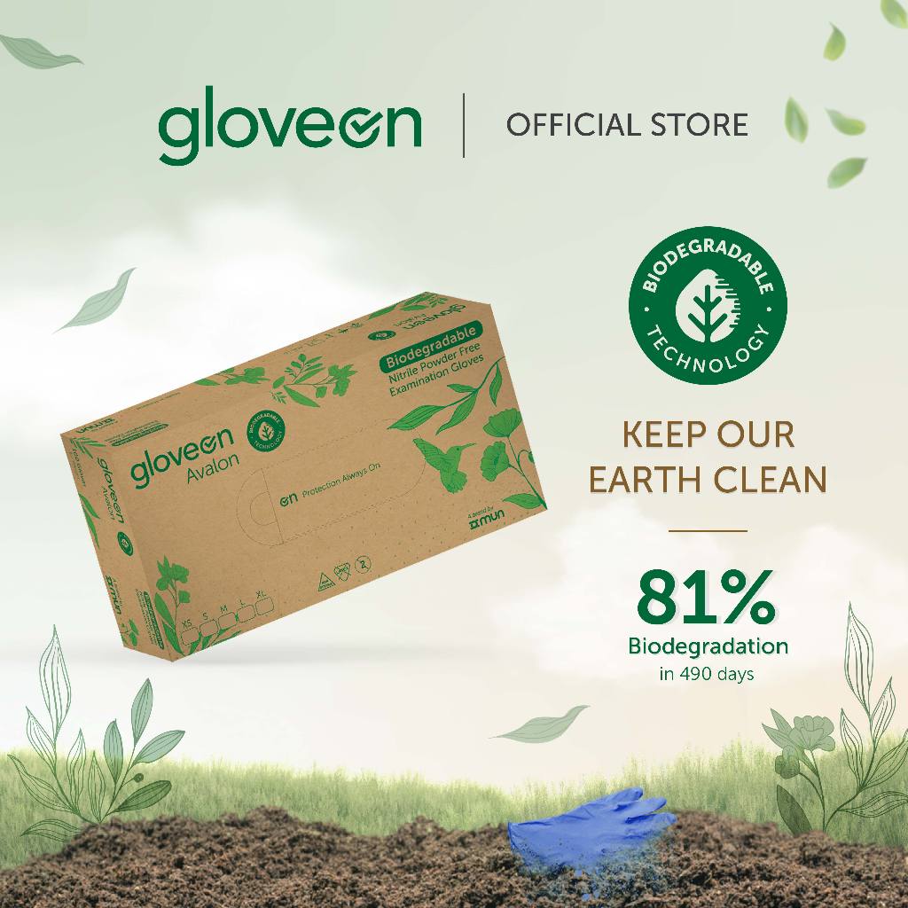 GloveOn Avalon Biodegradable Nitrile Gloves (Blue) – Keep Our Earth ...