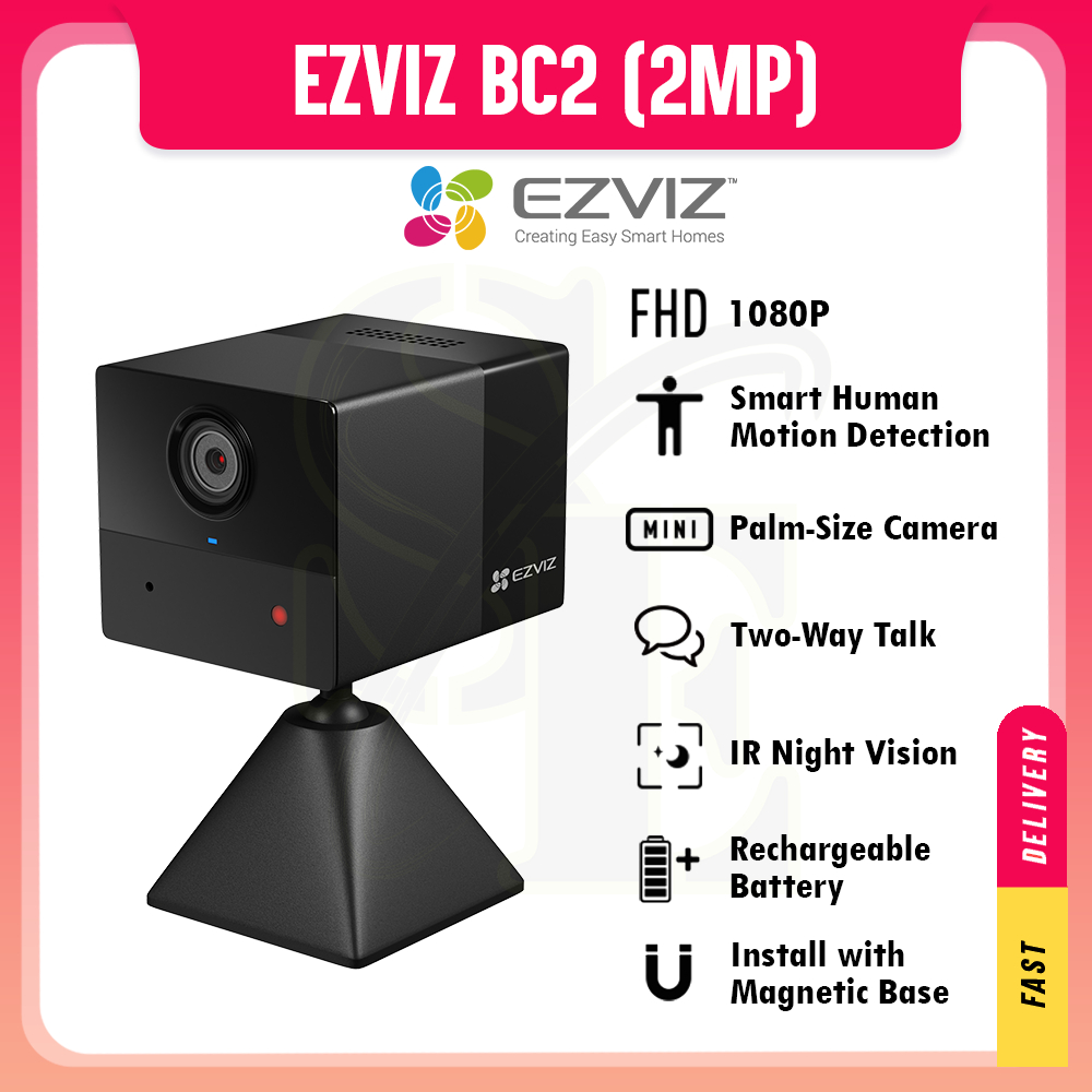 Ezviz BC2 2MP (1080P) Wi-Fi Smart Home Battery Night Vision Two Way ...