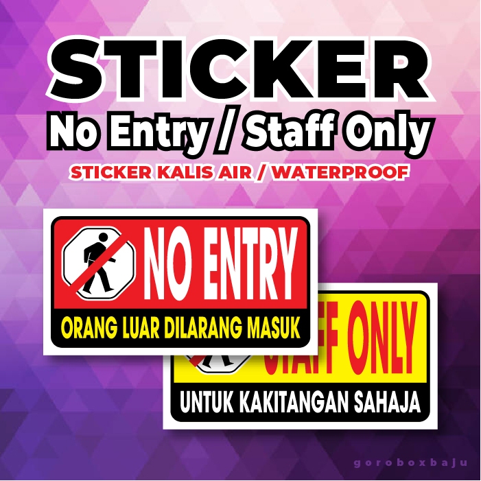 No Entry Sticker / No Entry / Staff Only | Shopee Singapore