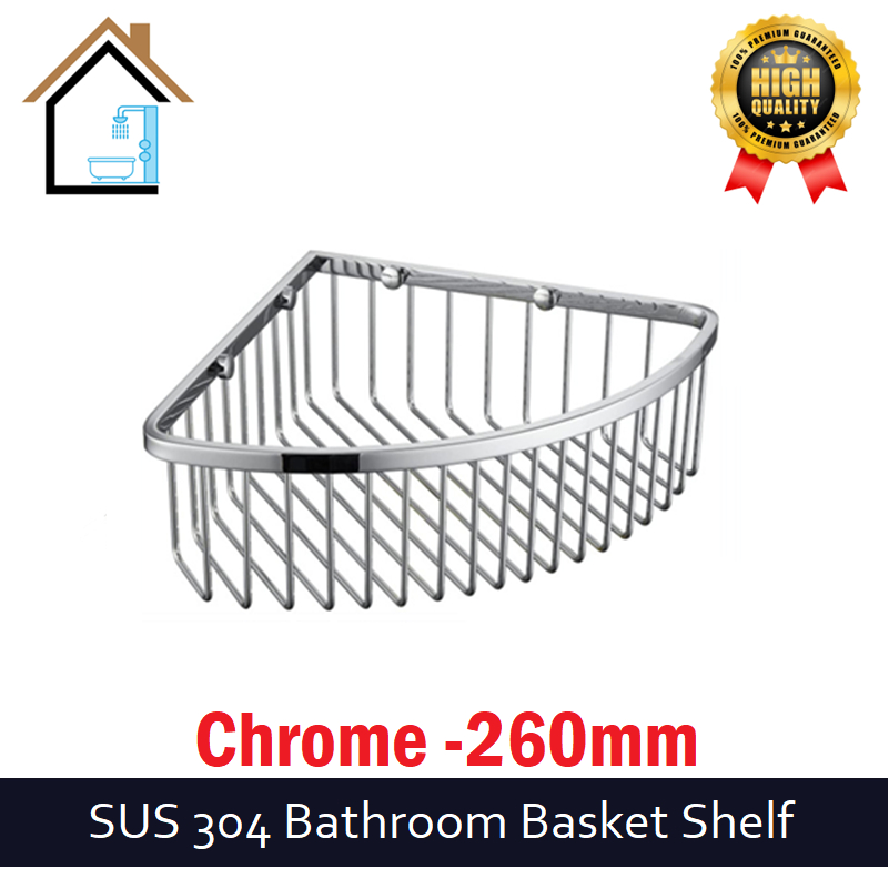 SUS 304 Stainless Steel Chrome Plated Shampoo Rack Multipurpose Basket ...