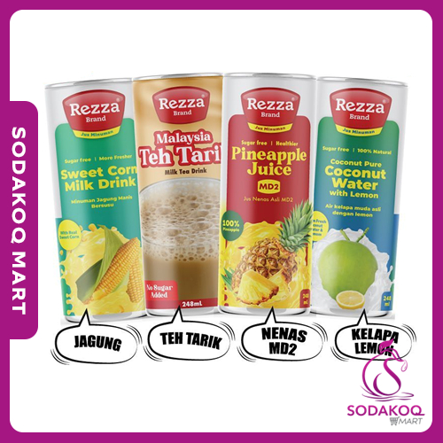 REZZA BRAND Minuman Tin (Air Kelapa Lemon / Jagung Manis Bersusu / Jus ...
