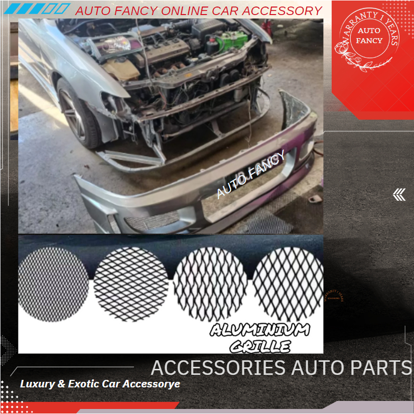 UNIVERSAL CAR ALUMINUM GRILL GRILLE 100CM X 33CM SILVER BLACK MYVI ...