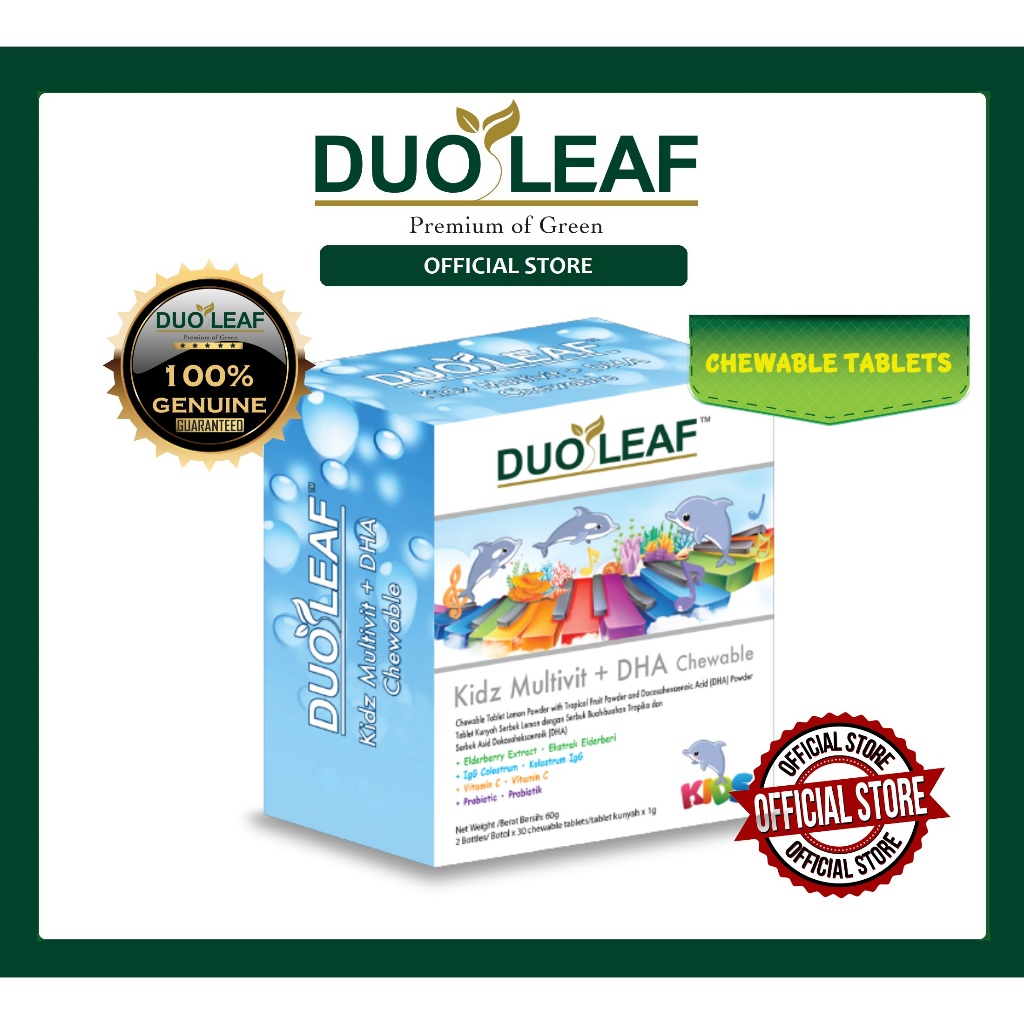 Duoleaf Kidz Multivitamins + DHA (2x30s) Chewable Tablets | Shopee ...