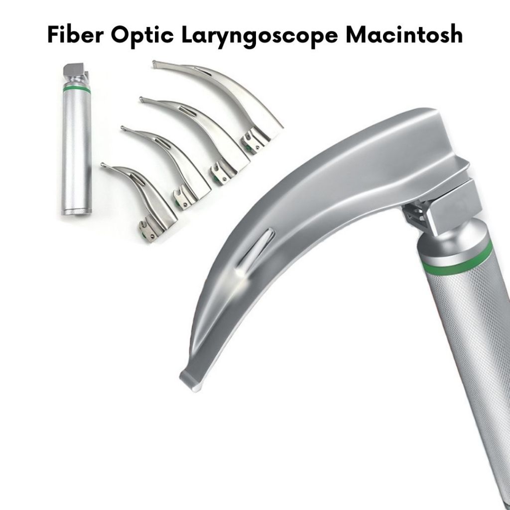 Fiber Optic Macintosh Laryngoscope Set with 4 Blades, Medical ENT ...
