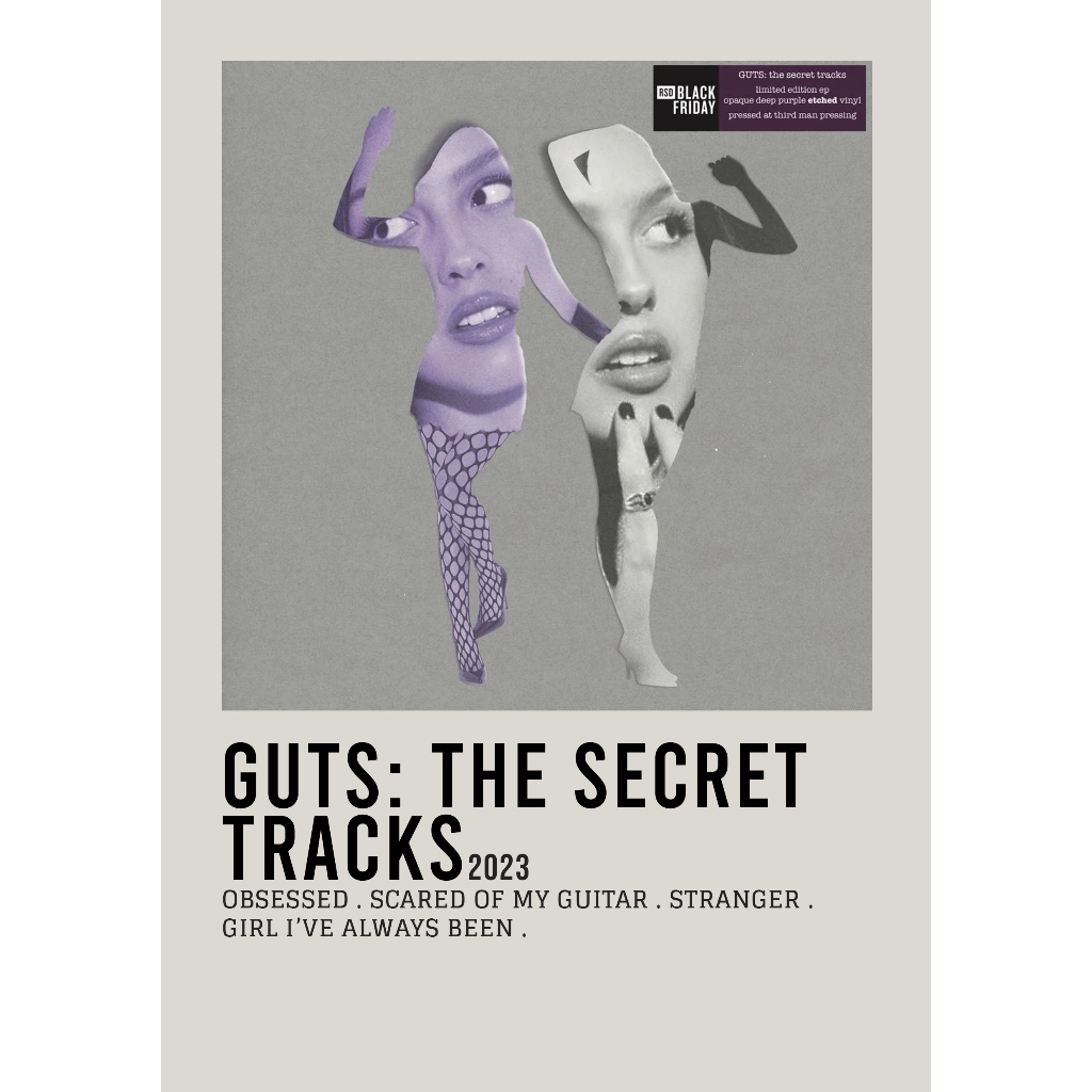 Poster Cover Album GUTS: the secret tracks by Olivia Rodrigo for room ...