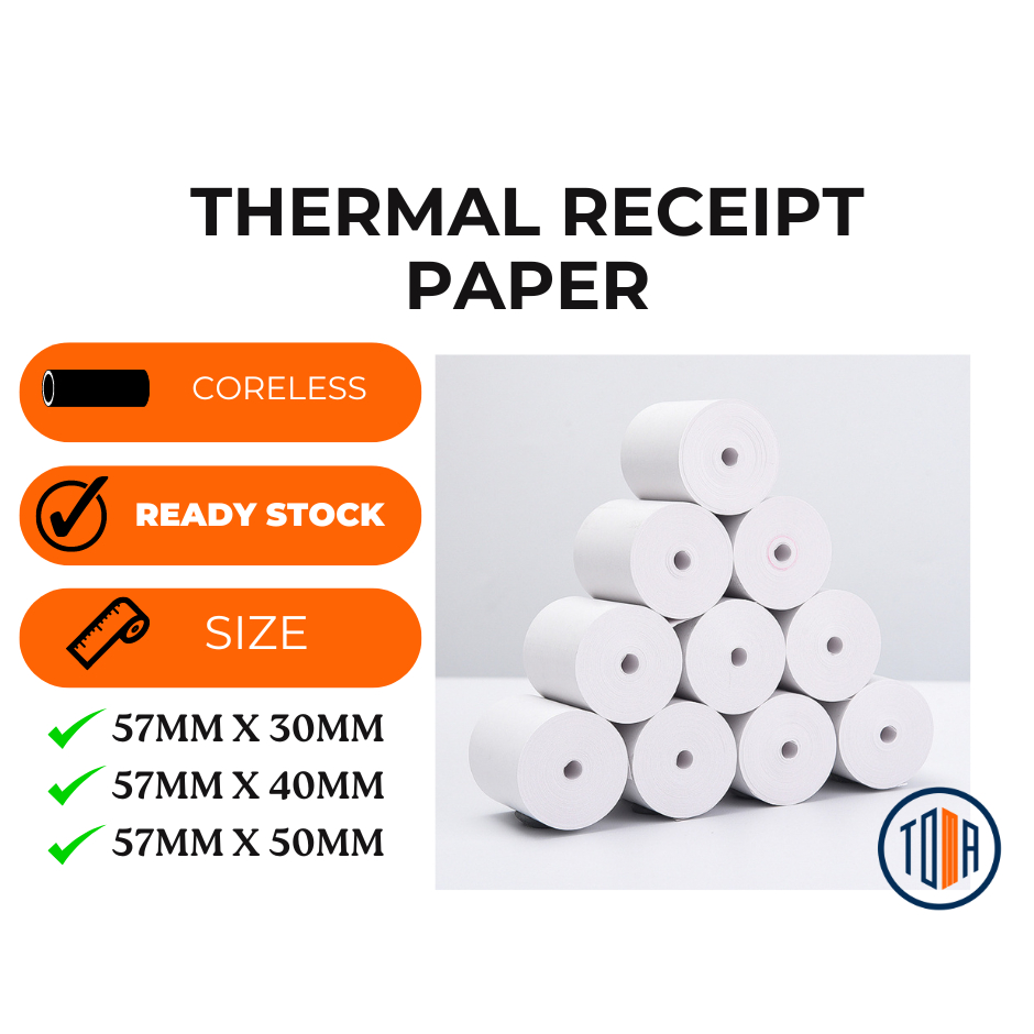 Thermal Receipt Paper Roll Pos Receipt Resit Pos Foodpanda Grab Kertas ...