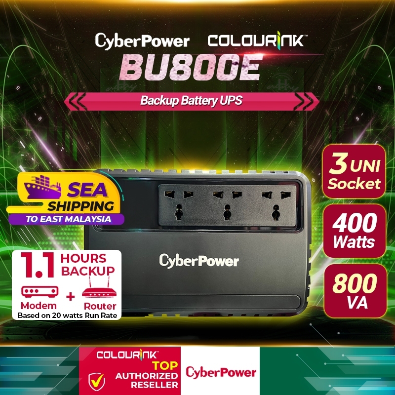 CyberPower BU800E 800va 400w UPS Backup Battery Power Supply with AVR ...