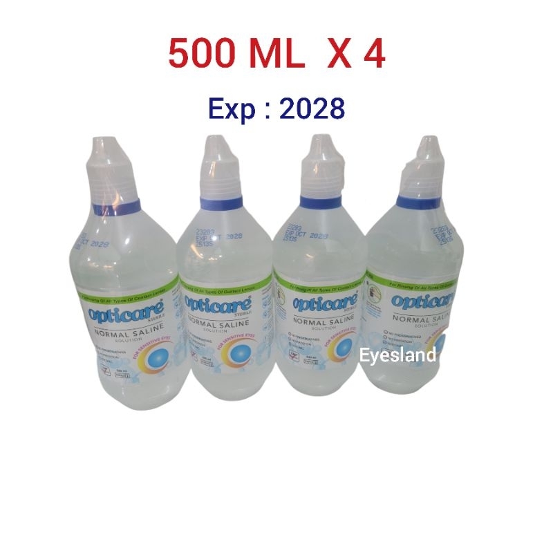 OPTICARE STERILE NORMAL SALINE SOLUTION 4x500ml | Shopee Singapore