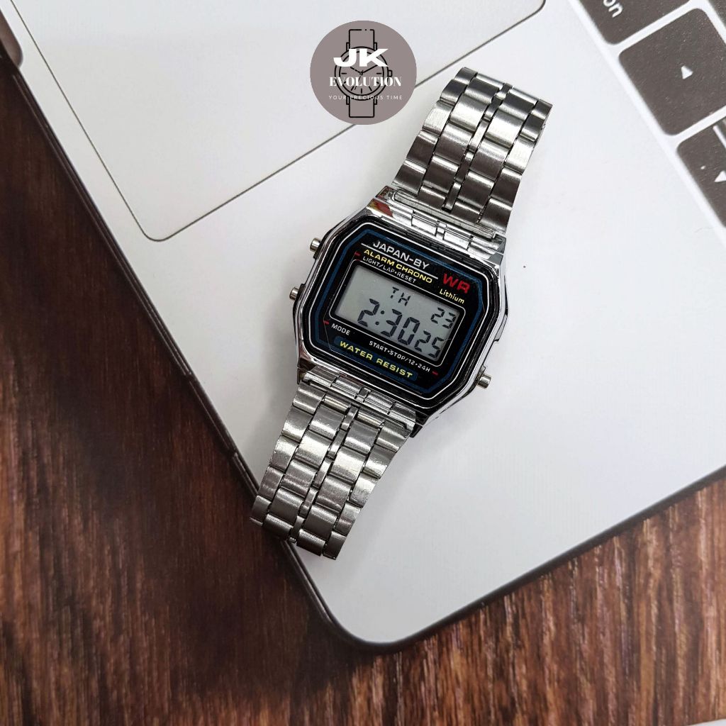 Classic Casio Design Men Watch LED Digital Men Silver Steel Watch/ LED ...