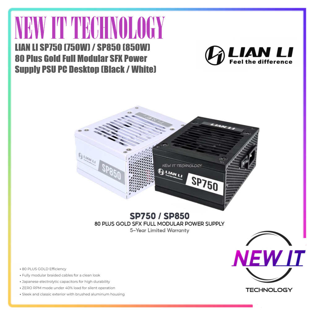 LIAN LI SP750 (750W) / SP850 (850W) 80 Plus Gold Full Modular SFX Power ...