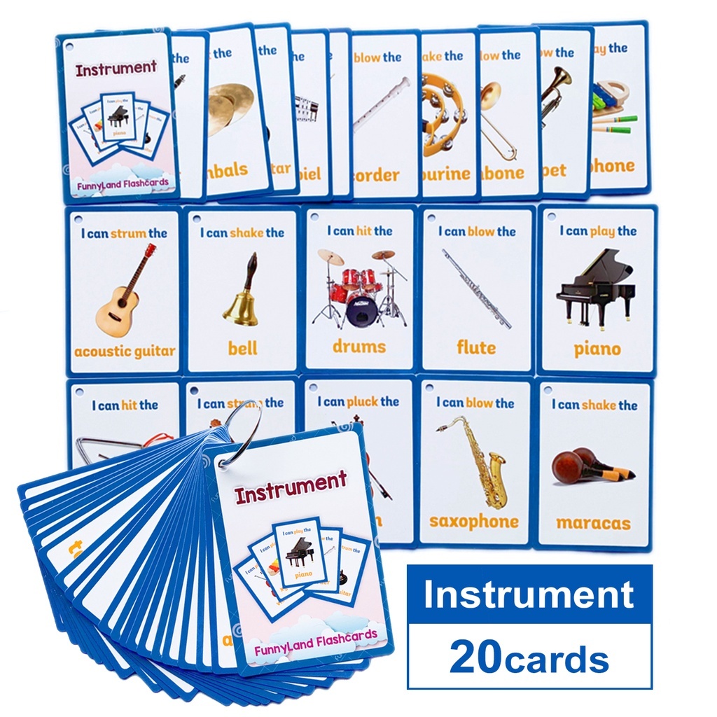 Musical Instruments Flash Cards Speech Therapy Toys Autism ADHD Therapy ...