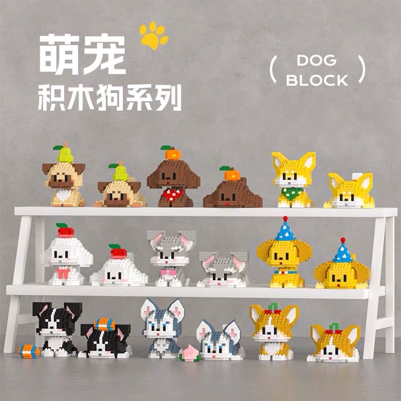 Animal Pet Dog Cat Building Blocks Nano Micro Bricks Poodle Husky ...