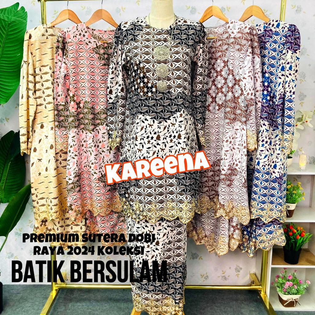 NEW! KURUNG BATIK RIAU SULAM KAREENA PLUS SAIZ S TO 5XL | Shopee Singapore