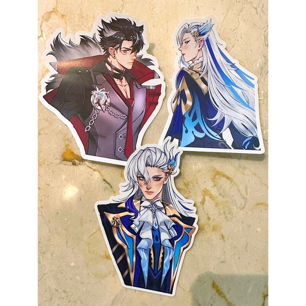 4-inch Genshin Impact Fontaine stickers (Neuvillette, Wriothesley ...