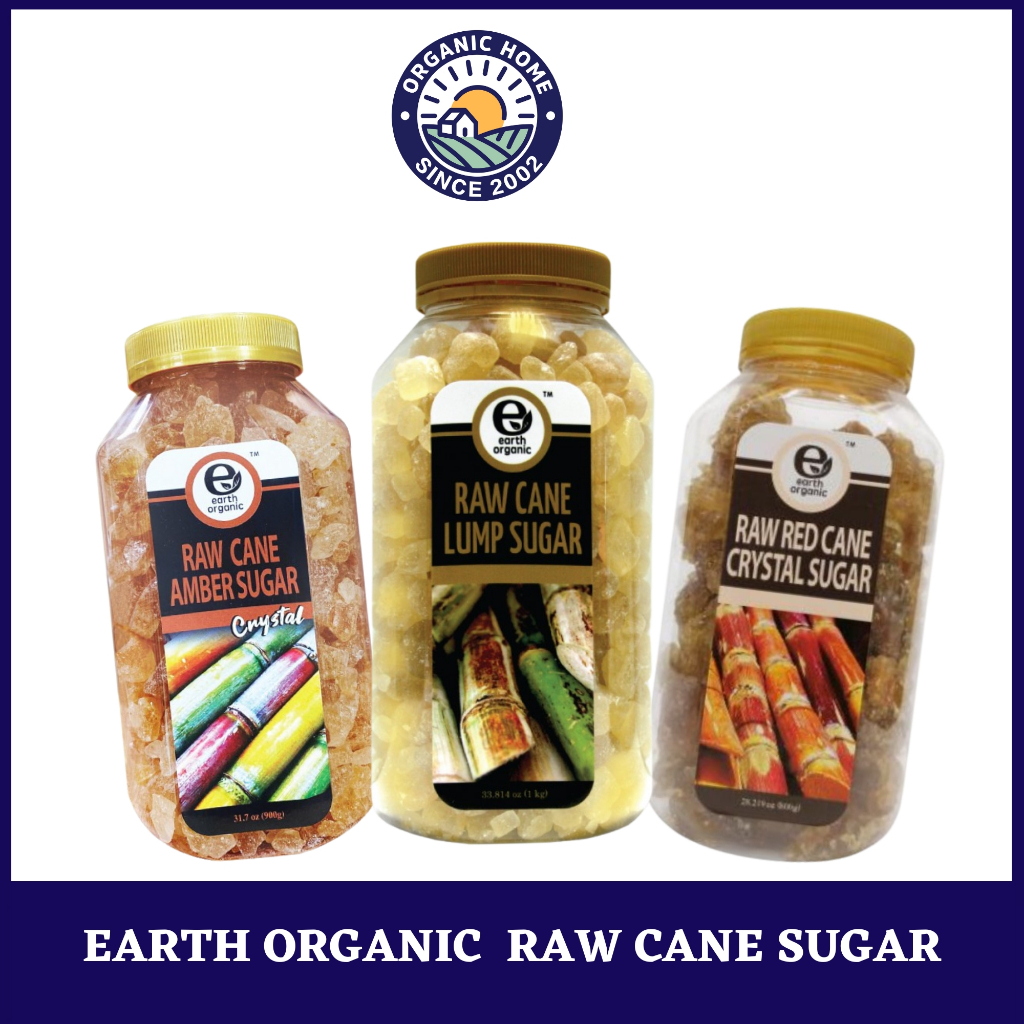 Earth Organic Raw Lump Suga (1kg) /Amber Sugar (900g) /Red Cane Crystal ...