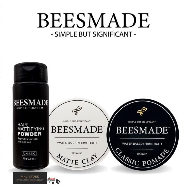 BEESMADE Matte Clay 100ml / Classic Pomade / Hair Mattifying Powder 25g ...