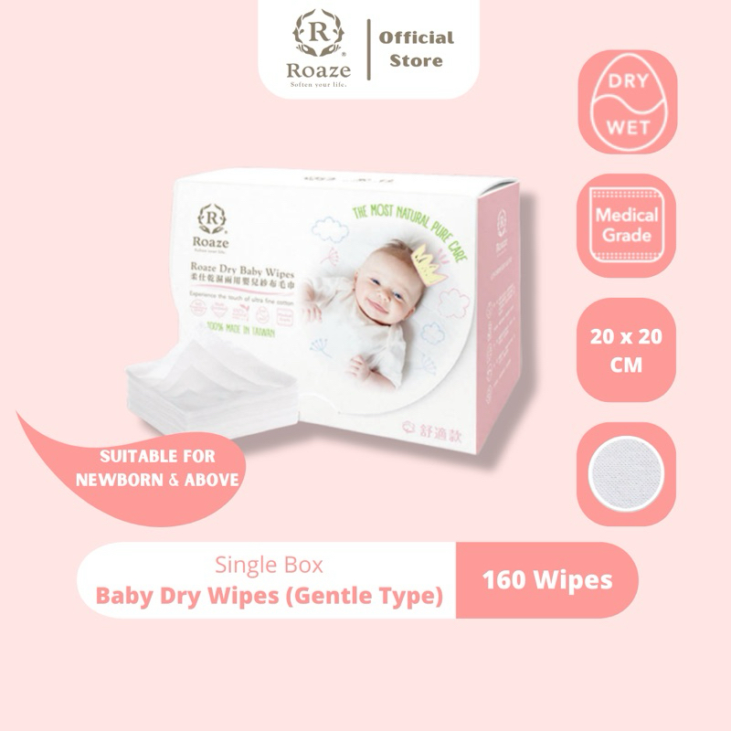 Roaze Dry Baby Wipes (Gentle)160pcs | Shopee Singapore